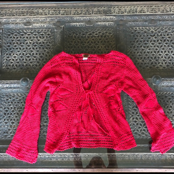 Tops | Red Crochet Top | Poshmark